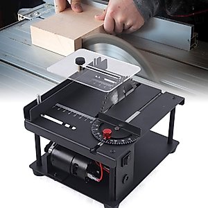 MARTEXBUY Mini Sliding Table Saw, Multifunctional Mini Tablesaw, Portable Electric Precision Table Saw, Woodworking DIY Cutting Bench Saw, Household for Metal Wood Plastic Cutting, Speed Adjustable
