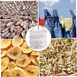 QmjdDymx Herb Drying Rack 3 Layer Hanging Herb Drying Bags Net Collapsible Mesh Sock Drying Rack with Zipper Opening Household Hanging Shelves(White,40x60cm)