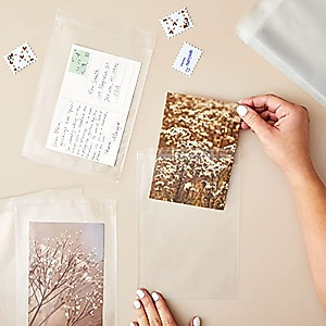 300 Pack Clear Greeting Card Sleeves, Transparent Envelopes for 5x7 Invitations, Photos (7.6 x 5.7 in)
