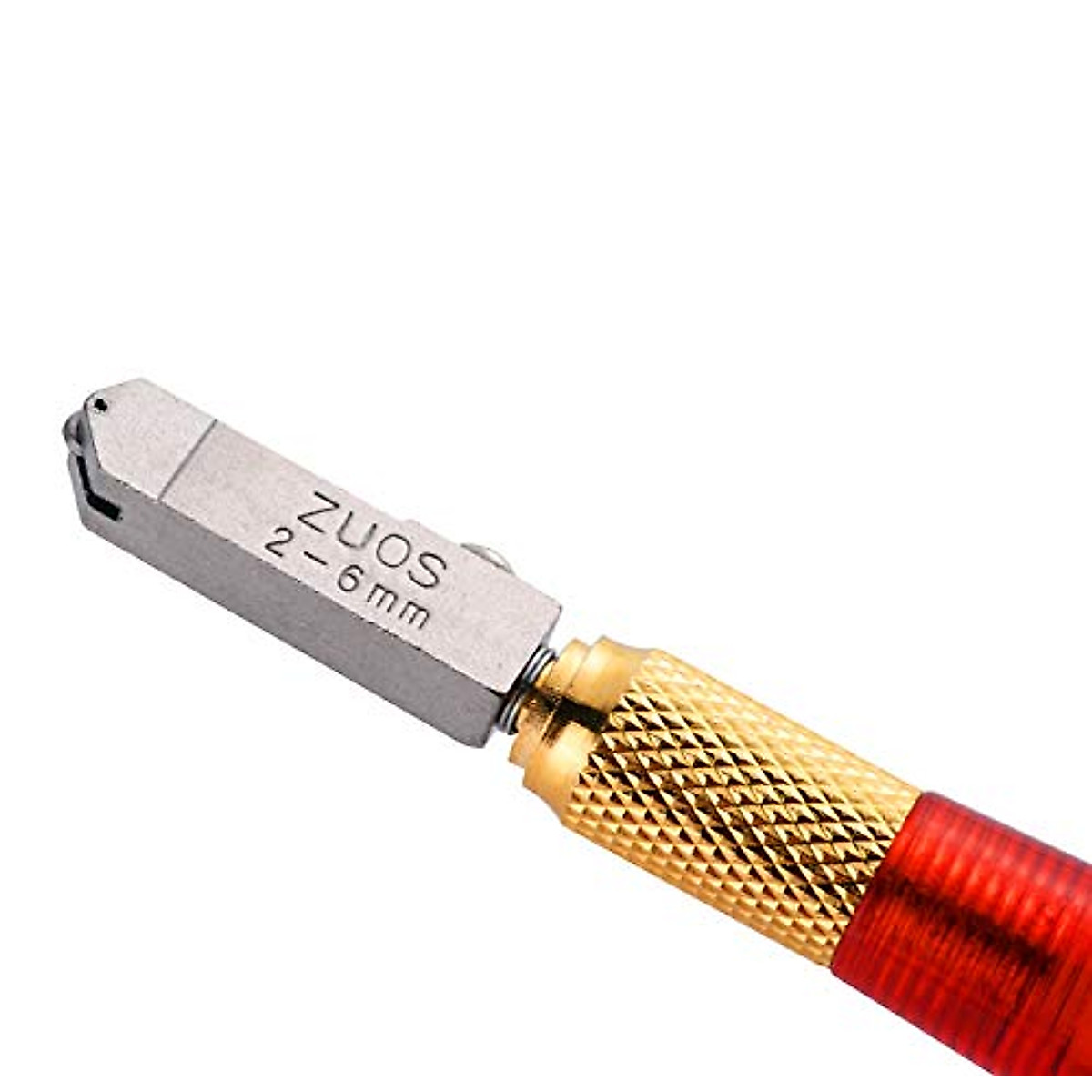 ZUOS Pistol Grip Oil Feed Glass Cutter Tungsten Carbide, Professional Stained Glass Cutting Tool with 2 Replaceable Head and Oil Reservoir- 2mm-12mm