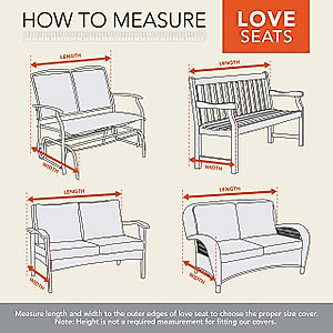 Modern Leisure Garrison Patio Loveseat Cover - Weather-Resistant Fabric - Outdoor Furniture Protection Perfect for Patio, Deck, and Porch - 35" L x 38" W x 31" H - Heather Grey