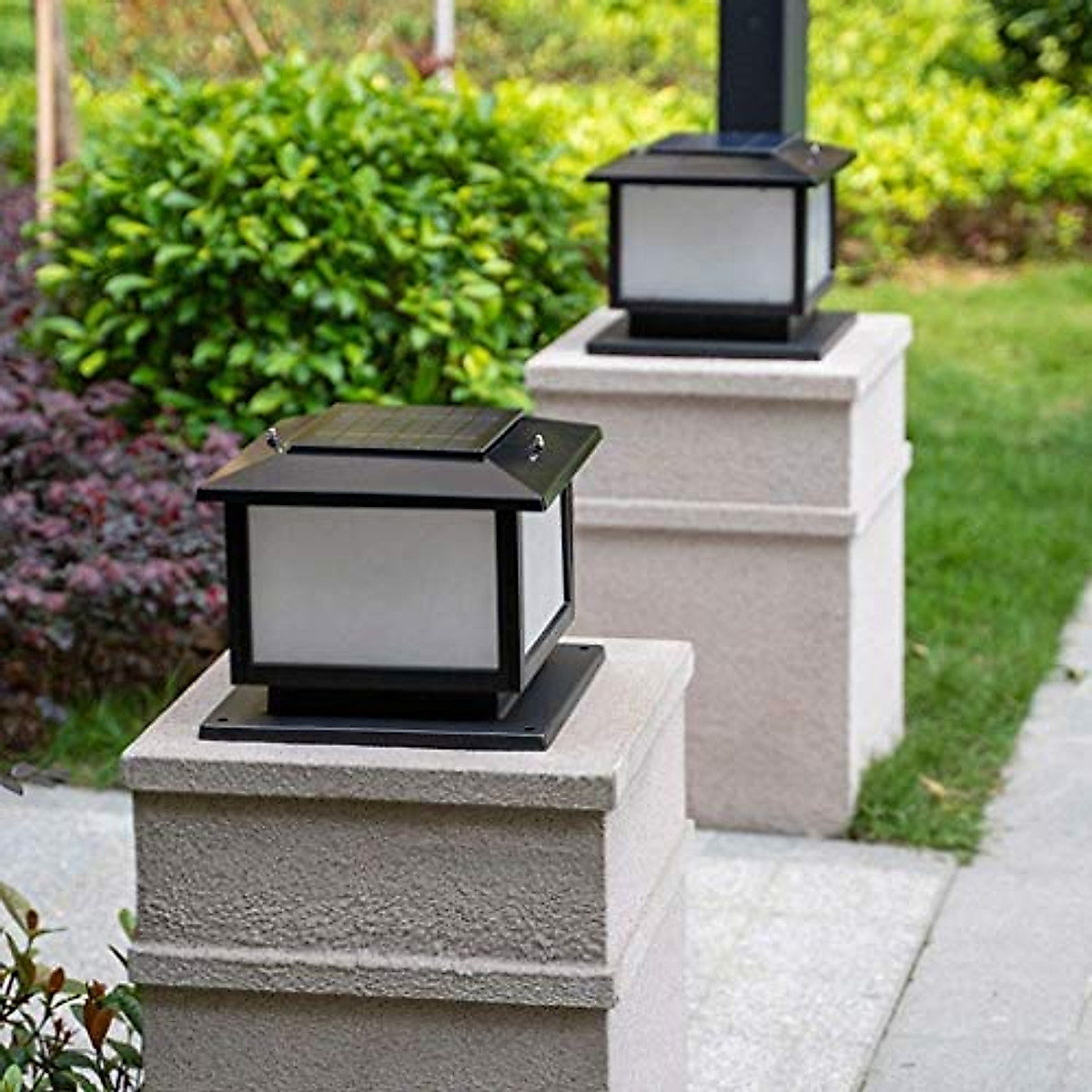 ZZYJYALG Pillar Light Solar Pillar Light Light Waterproof Outdoor Home Garden Solar Lights Door