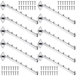 Vesici 10 Pcs 18 Inch 7 Ball Waterfall Hook for Wall Mount Heavy Duty Clothes Hanger Rack Wall Mounted Coat Hooks for Bathroom, Bedroom, Laundry Room Clothing Display