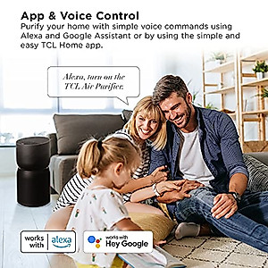 TCL Breeva A3 Smart Air Purifier with 5-Stage Clean, True HEPA (H13), Removes 99.97% of Dust/Bacteria/Odors & More, App & Voice Control, Auto Shield, Ultra-Quiet, Black (A315B)