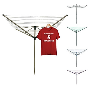 Strata Heavy Duty Rotary Outdoor Drying Rack - 194 Feet Umbrella Clothesline Outdoor Dryer, Light Weight Aluminum Frame Outside Clothes Drying Rack, Sahara Beige