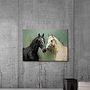 Majestic Black Stallion Galloping In The Clouds, Black Horse On Salt Flats, Canvas Print, Black Horse Print, Black Horse Wall Art