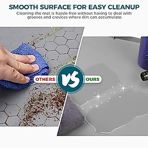 XDS The Original Under Sink Mat for Kitchen Waterproof, 34''x22'' Silicone Under Sink Liner, Cut to Fit Under Sink Tray for Kitchen Cabinets, Preventing Drips, Leaks, Spills (Light Gray)