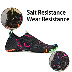 Mishansha Water Shoes for Women Beach Shoes Quick Dry Swimming Shoes Outdoor Surfing Kayaing Warer Aerobic Shoes Black&Red 8.5 M US Women (40)