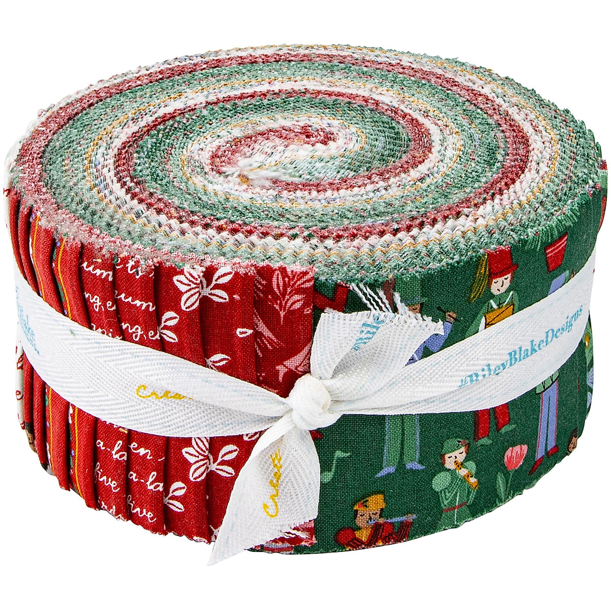 Cayla Naylor A Pear-FECT Christmas Rolie Polie 40 2.5-inch Strips Jelly Roll Riley Blake RP-14970-40, Assorted