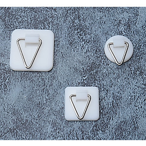 Ruwado 30 Pcs Plate Hanger Invisible Self Adhesive Square Round Wall Dishes Hook Holders for Bathroom Kitchen Office Pictures Photo Frame Wall Art Décor Supplies (30 Pcs)