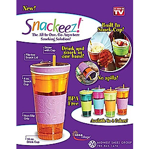Snackeez! Snack 'N Drink In One Cup (Pink and Blue - Set of 2)