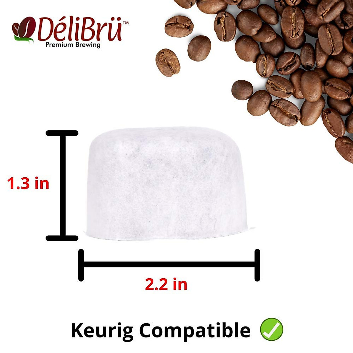 Keurig Filter Replacement, 6Pack KEURIG Compatible Water Filter Cartridges by Delibru for Keurig 2.0 and 1.0 Coffee Makers