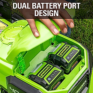 Greenworks 40V Brushless Self-Propelled Lawn Mower, 21-Inch Electric Lawn Mower, 5.0Ah Battery and Charger Included