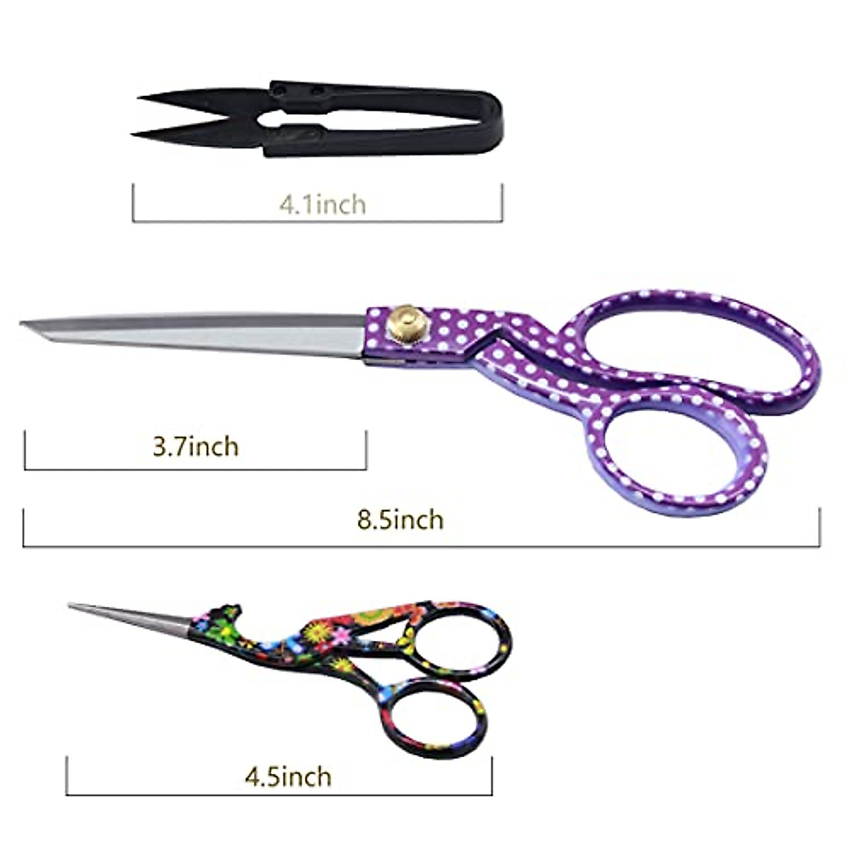 Long Ying Professional 8.5 Inch Sewing scissor Multi-Purpose Heavy Duty Tailor Scissors, stainless steel Printed Handle, for Fabric Cardboard Leather
