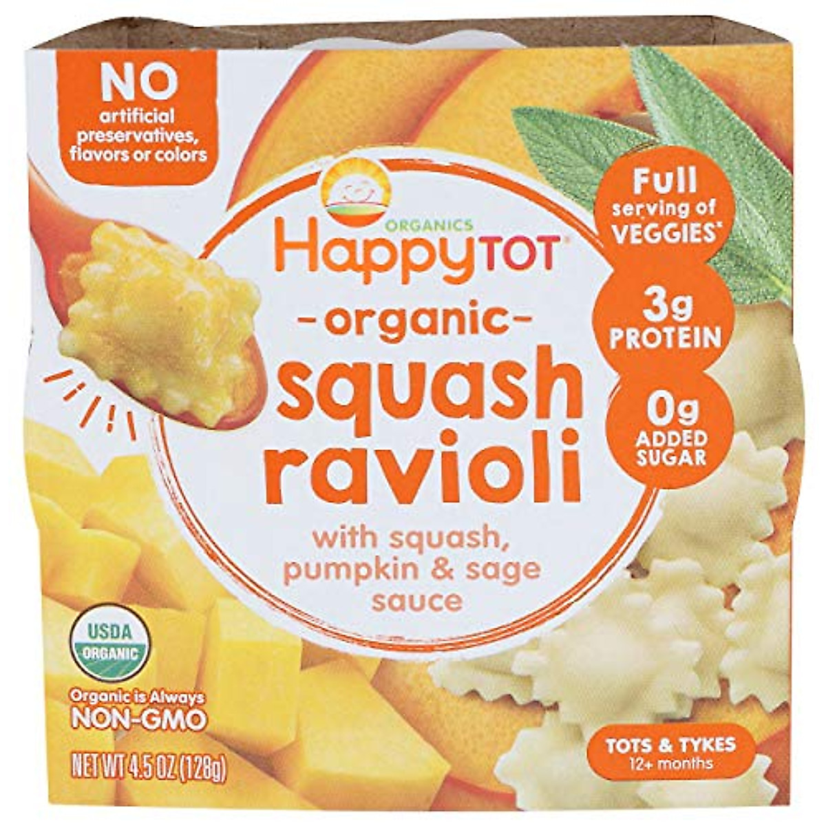 Happy Tot Organic Squash Ravioli, 4.5 Oz
