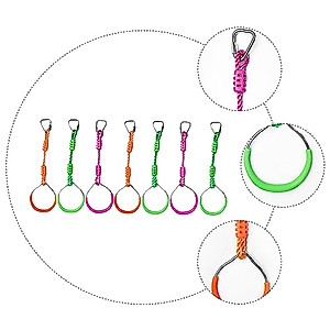 7pcs Rings Indoor Swing for Kids Outdoorswing Kids Outdoor Swing Monkey Bar Ring Kids Swing Ring Exercise Pull up Rings Pull Handles Muscle Exercise Rings Exercise Handle Grip Grip