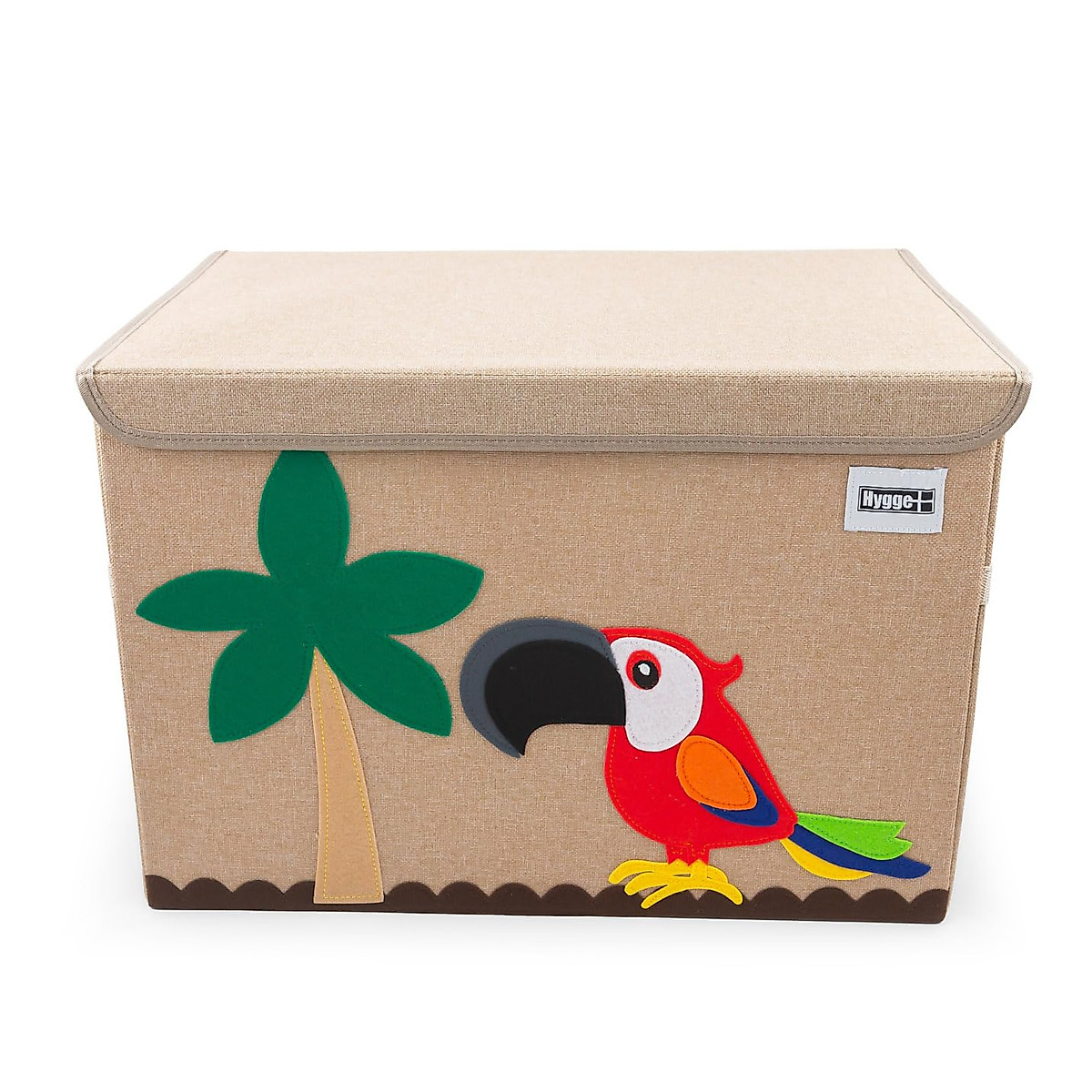 HYGGE + Animial Toy Storage Bin with Lid 20.8" x 13" x 13" Durable fabric & lightweight design. Great for storing toys, books, linens, games, clothing, baby products & more! (Safari Pack)