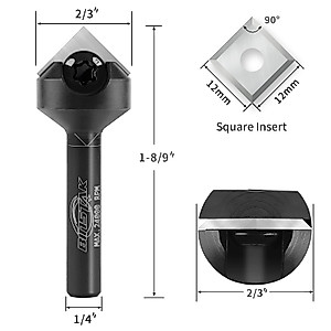 BINSTAK 90 Degree V Groove Router Bit 1/4 Inch Shank, Carbide Insert Wood CNC Router Bits for Woodworking Engraving Carving