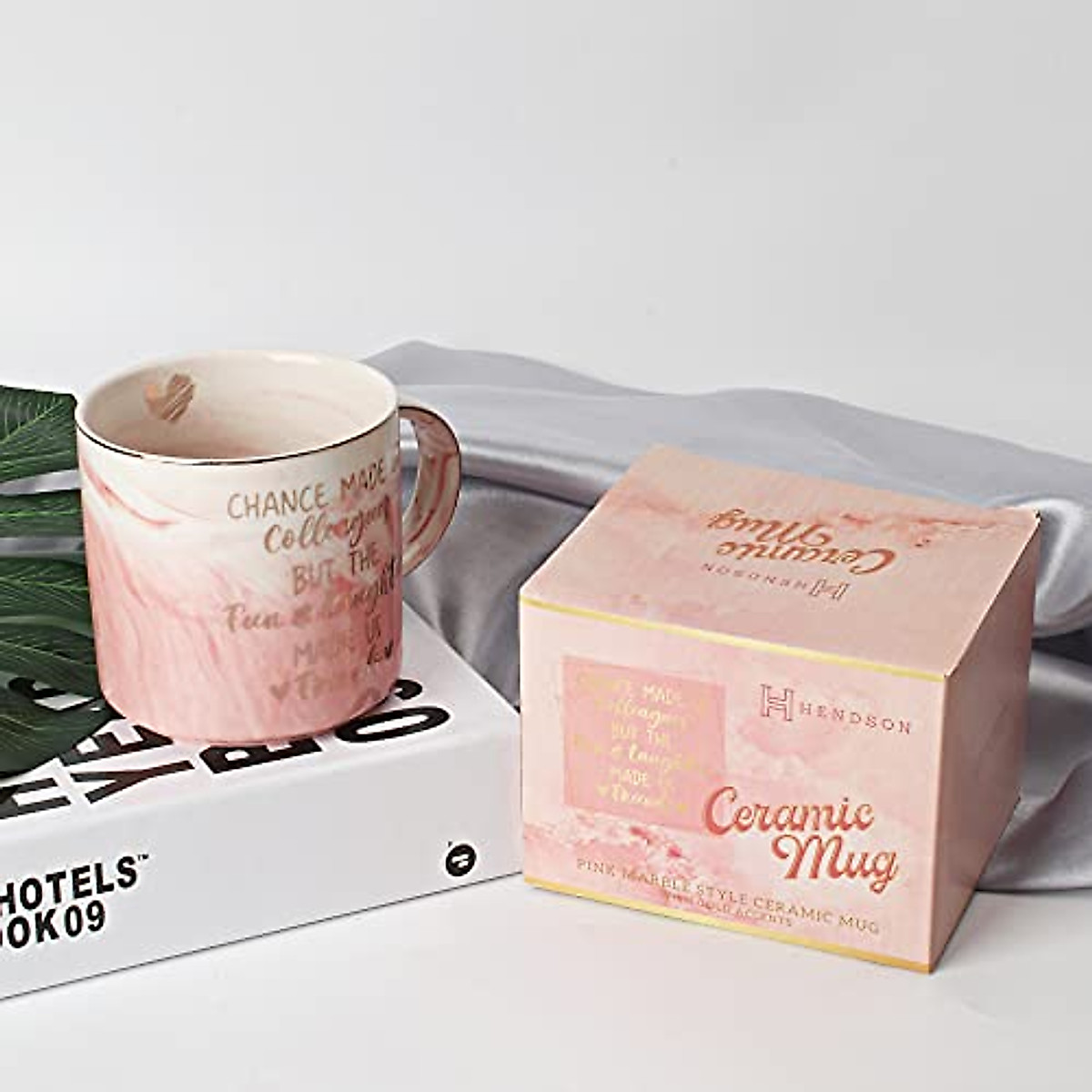 Birthday Gifts for Coworker Female Friends - Best Going Away Coworkers BFF Gift for Women - Work Bestie Friend Leaving Going Away Farewell Present - Chance Made Us Colleagues - Pink 11.5oz Coffee Cup