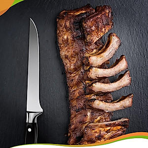 N++A Boning Knife, 6-inch Flexible Fillet Knife German Stainless Steel Kitchen Knives for Meat Fish Poultry Chicken with Ergonomic Handle