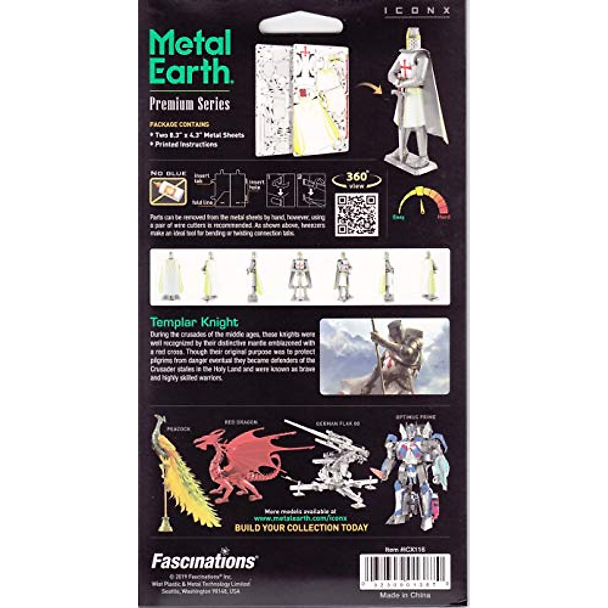 Fascinations Metal Earth Premium Series Templar Knight 3D Metal Model Kit