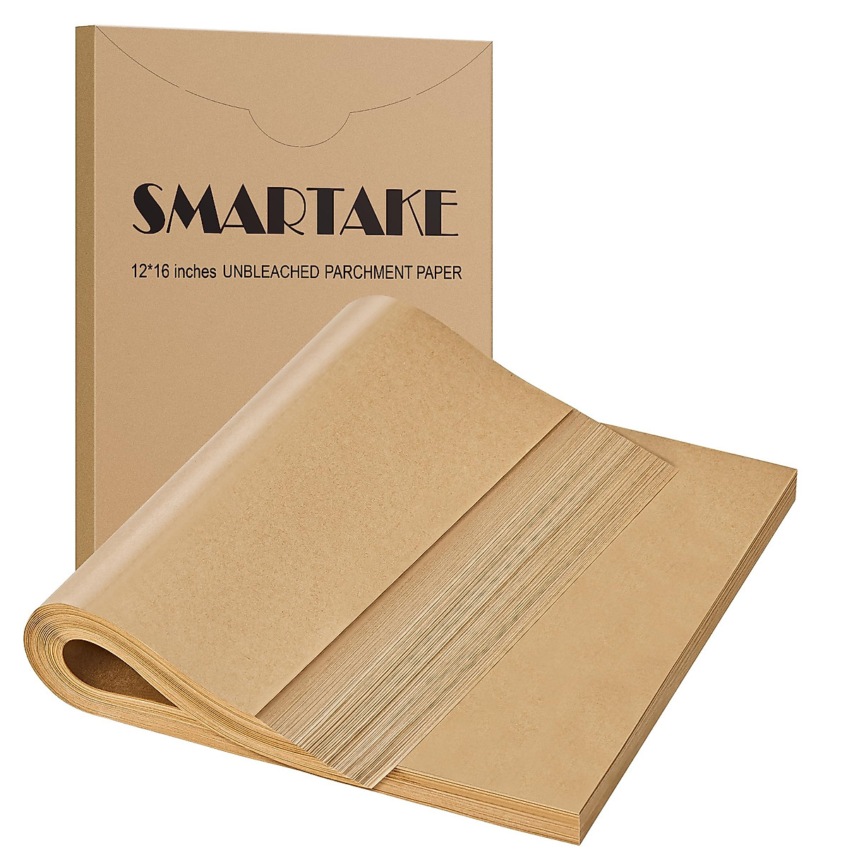 SMARTAKE 400 Pcs Parchment Paper Baking Sheets, 12x16 Inches Non-Stick Precut Baking Parchment, for Baking Grilling Air Fryer Steaming Bread Cup Cake Cookie and More (Unbleached)