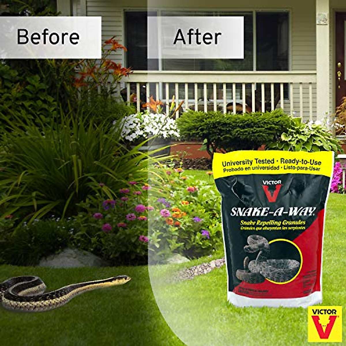 Victor VP364B Snake-A-Way Outdoor Snake Repelling Granules 4LB Snake Away Repellent - Repels Againts Poisonous and Non-Poisonous Snakes
