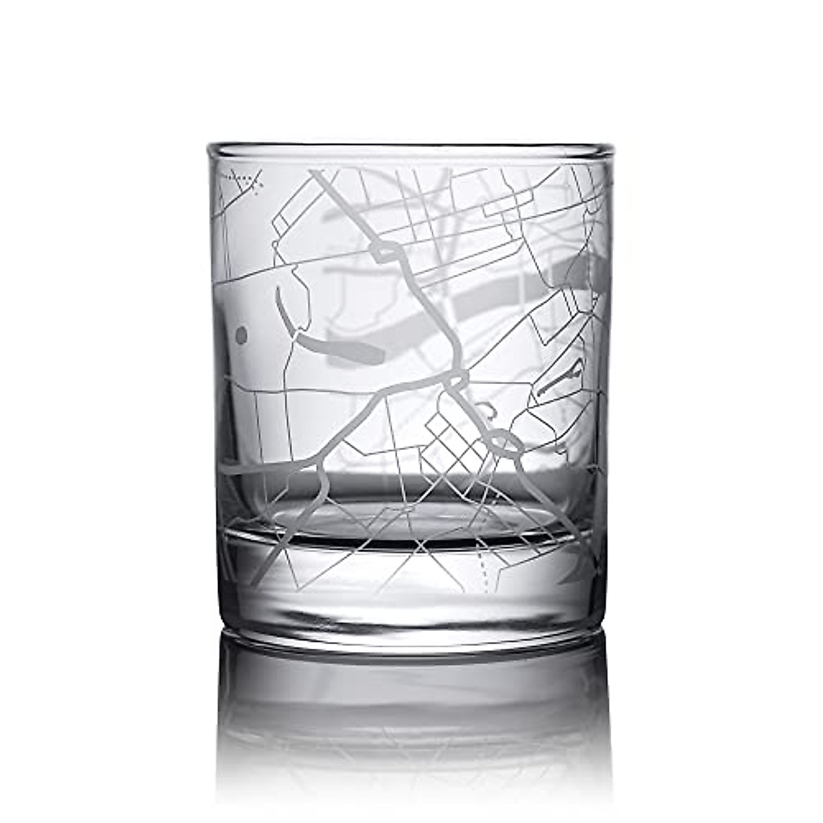 London City Map Whiskey Glass, Unique Gift, 10.5 oz