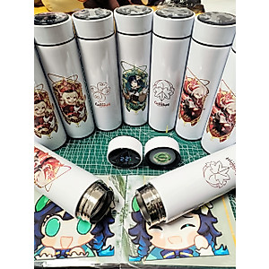 Xiao Thermos Water Bottle, Genshin Impact Sports Cute Insulated Beverage Bottle for Home School Outdoor Travel