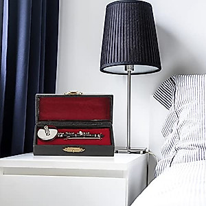 ERINGOGO Mini Toys ation 1 Set Copper Miniature Saxophone with Stand and Case Mini Musical Instrument Miniature Clarinet Tiny Clarinet Model Doll House Decoration