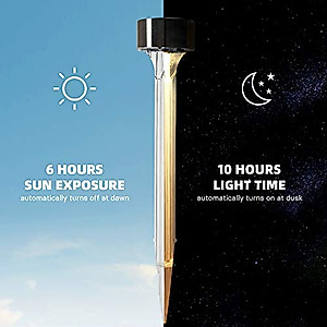 Grand patio Solar Landscape Lights Transparent Decorative Waterproof, 10 Pack Solar Powered Pathway Lights, Weather-Resistant Outdoor Lighting for Yard, Garden, Pool, Warm White