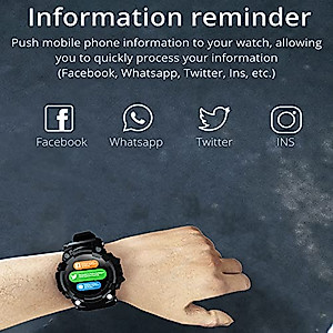 Military Smart Watch for Men IP6X Waterproof HD 1.3" Fitness Tracker Watch for Android & iOS iPhones with Heart Rate Blood Pressure Monitor Sports Tactical Watch for Adults