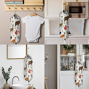 Plastic Bag Holder Cartoon Wildlife Wall Mount Grocery Bag Organizer Holder Hanging Trash Bag Storage Dispenser for Home Kitchen Pantry Door Organization Decor