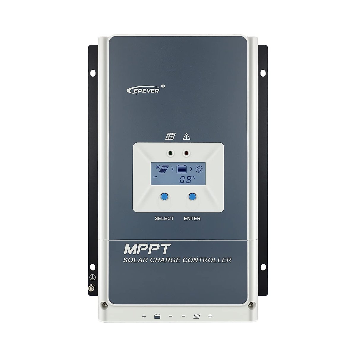 EPEVER 60amp MPPT Charge Controller 48V/36V/24V/12V,Negative Ground with Backlight LCD Display Solar Regulator,Max 150V 4500W Input for Litium/AGM/Gel/Flooded/User