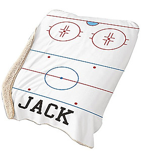 GiftsForYouNow Hockey Personalized Sherpa Blanket
