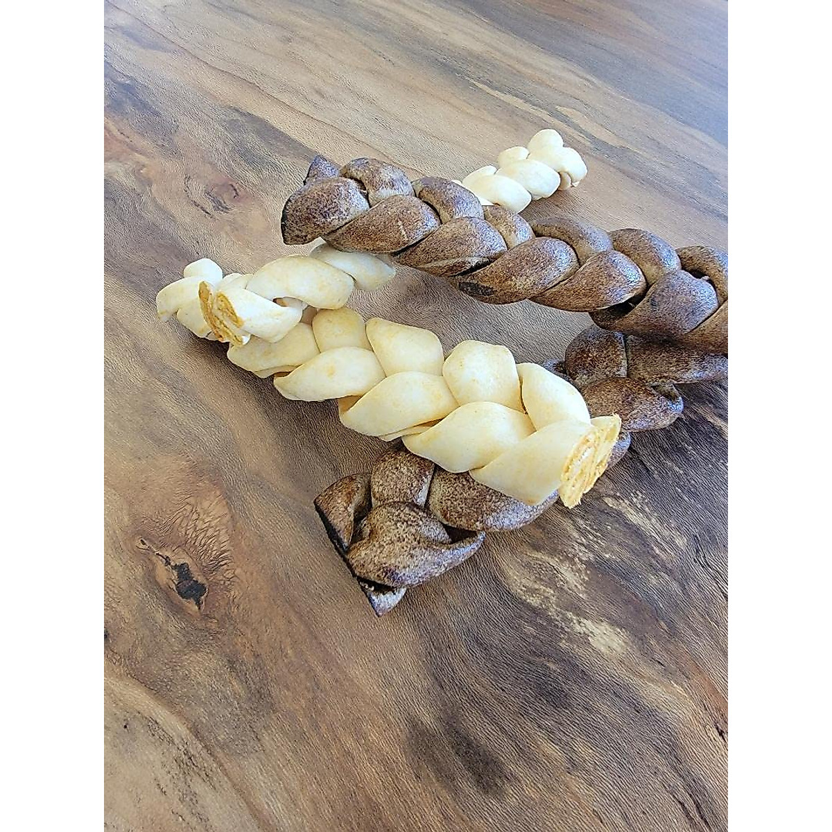 American Made Treat Co - Dog Treats, Beefhide Braids - Chicken and Beef Assorted Flavors Rawhide Chews for Dental Health & Protein - 7-8" - 6 Pack