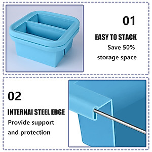 Kinggrand Kitchen 1-Cup Silicone Freezer Tray with Lid 2 pack Soup freezer molds Food Freezing Container Make 4 Perfect Soups, Broths, Stews, Sauces, Curries