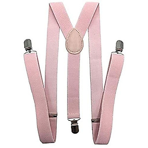 Awesome Light Pink Wedding Accessories Adjustable Bow Tie & Suspenders