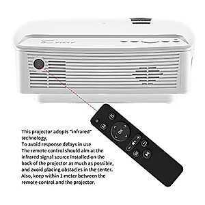 Laptop WiFi Projector Computer Portable Projector 1080P 7500L Video Movie Outdoor Home Cinema HDMI Multimedia 120" Keystone Correction Compatible with Smartphone EXCEL PPT iOS Android （White）