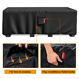 LXKCKJ Patio Furniture Covers Waterproof for Outdoor Table - 420D Heavy Duty Fabric Patio Table Covers - Fit as Outdoor Dining Table Cover and Patio Coffee Table Covers (Black 138"L x 103"W x 36"H)