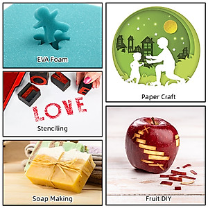 JTIEO 74 Pack Hobby Knife Exacto Knife with 4 Upgrade Sharp Hobby Knives and 70 Spare Craft Knife Blades for Art, Scrapbooking,Stencil