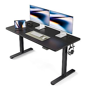 FEZIBO Electric Standing Desk, 55 x 24 Inches Height Adjustable Stand up Desk, Sit Stand Home Office Desk, Computer Desk, Espresso