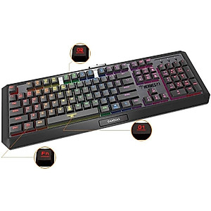 GAMDIAS Hermes P3 RGB Gaming Keyboard Low Profile Mechanical Switch with blue switch, N-key rollover (Hermes P3)