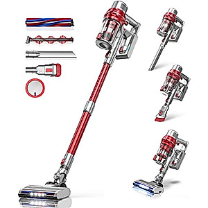 BuTure Cordless Vacuum Cleaner, Powerful Stick Vacuum with 380W 30KPa, 35min Runtime Lightweight Vacuum Cleaners with Telescopic Tube and Detachable Battery Handheld Vacuum for Carpet/Floor/Pet/Stair