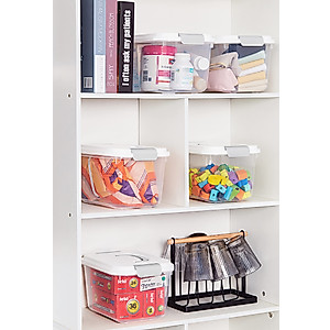 YYXB 8 Pack Clear Latch Box/Bins with Handle and Lid, Plastic Stackable Latching Box for Storage, Multi-Purpose, 5Litre/5.5 Quart