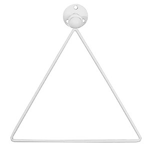 MyGift Wall Mounted Modern White Metal Triangular Hand Towel Ring Holder for Bathroom with Easy to Hang Mount