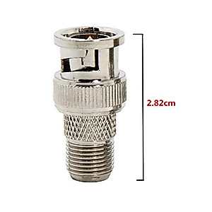 F to BNC Connector, 2-Pack BNC Male Plug to F Female Jack Coax Adapter 75 Ohm, RG6, RG59 Connector for Scanner, Camera
