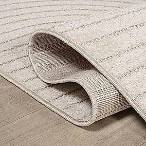 JONATHAN Y SCN100B-8 Skagen Minimalist Curve Geometric Indoor Area Rug, Modern, Contemporary, Coastal, Geometric, Bohemian, Bedroom, Kitchen, Living Room, Non Shedding, Ivory/Cream, 8' x 10'