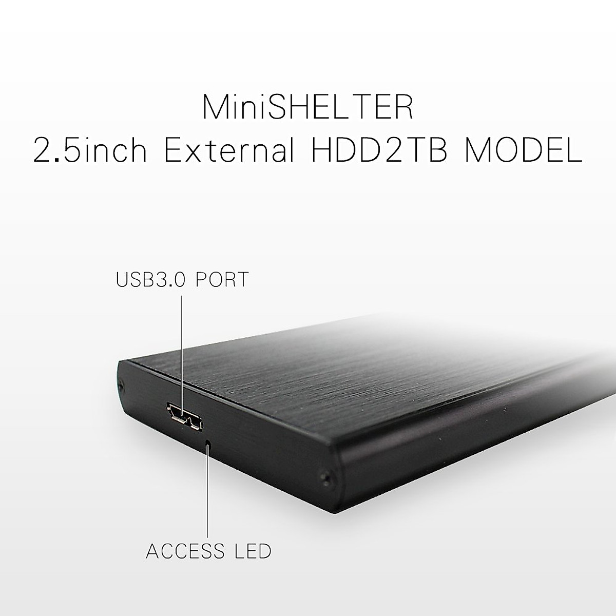Marshal Portable 2TB External Hard Drive Portable HDD Aluminum Body MAL22000H2EX3-MK (renewed)