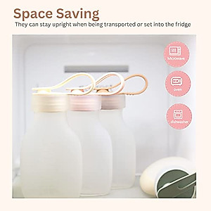Reusable Milk Storage Bags Breastmilk -Leak Proof Breast Milk Bag 8oz/240ml Great for Traveling/On The Go Pumping- Reusable Baby Food Pouch Pink+Green 2PCS